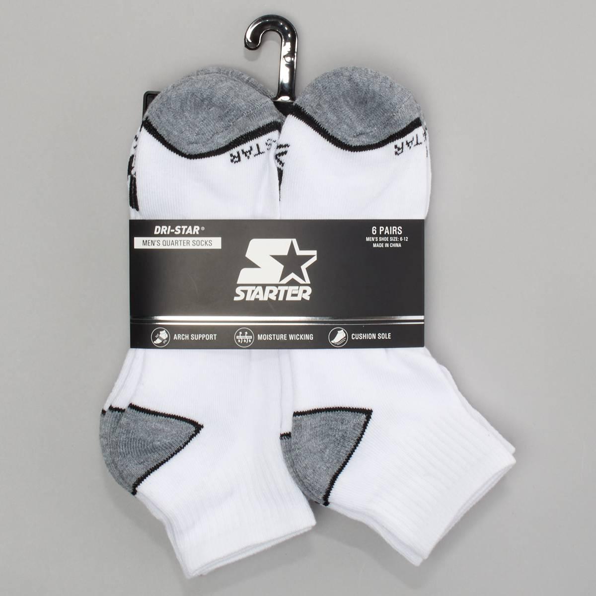 Click here for Mens Starter(R) 6 Pk Heel & Toe Stripes Quarter So... prices