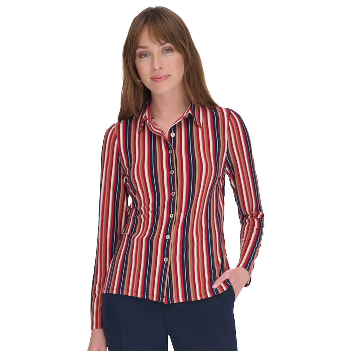 Womens Tommy Hilfiger Long Sleeve Stripe Button Down