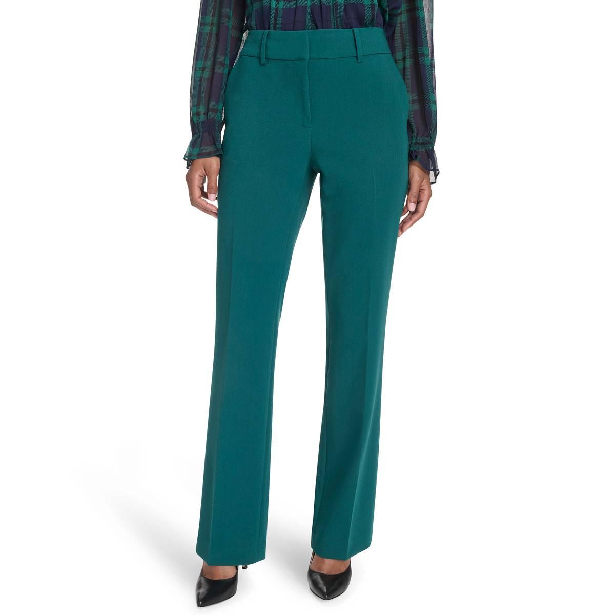 Tommy Hilfiger Womens Solid Sutton Bootcut Trousers - Forest