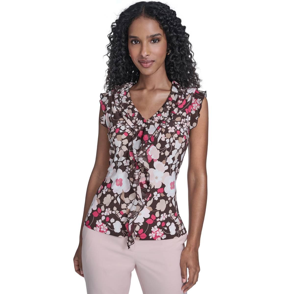 Click here for Womens Tommy Hilfiger Sleeveless Floral Ruffle Fro... prices