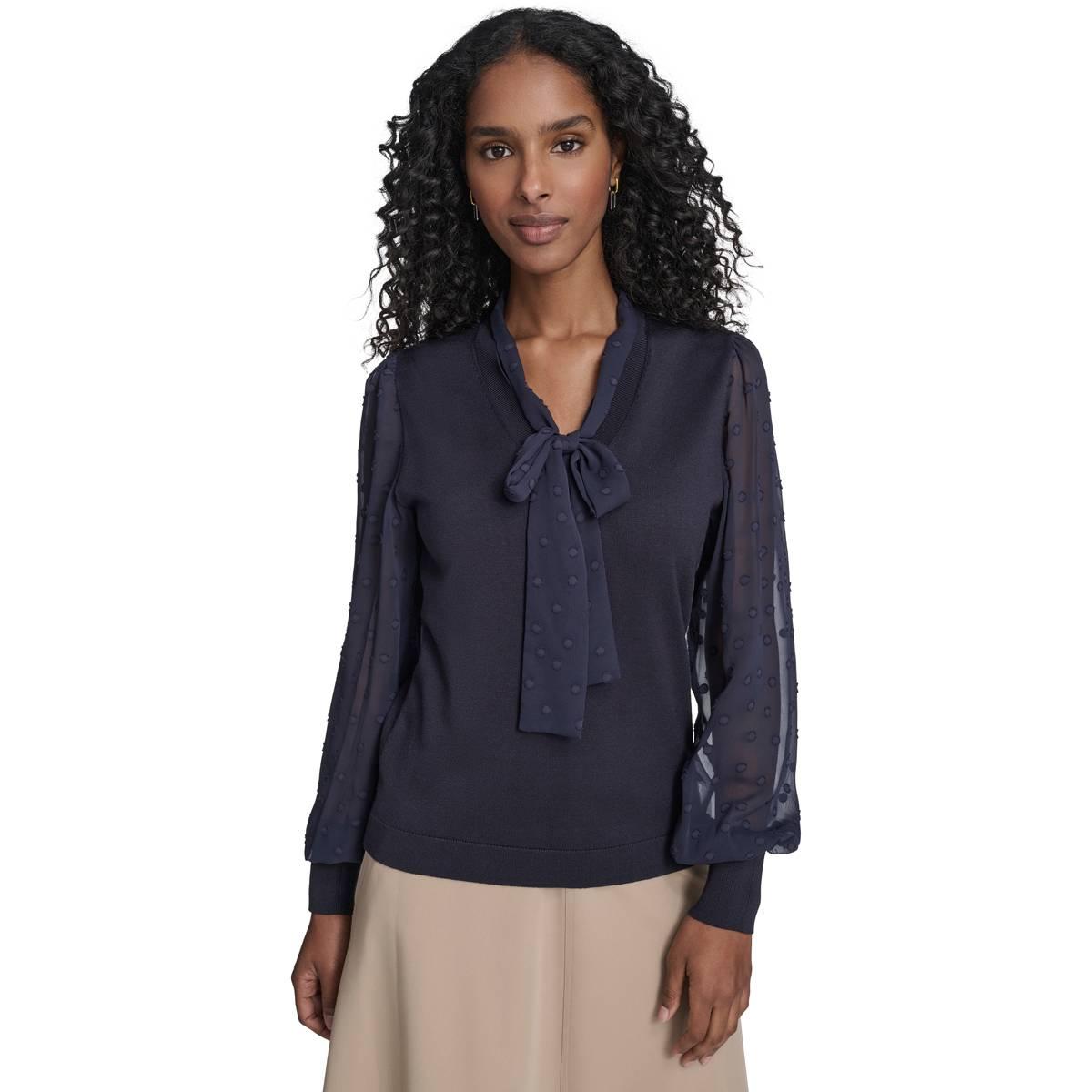 Click here for Womens Tommy Hilfiger Mesh Bishop Sleeve Dot Sweat... prices