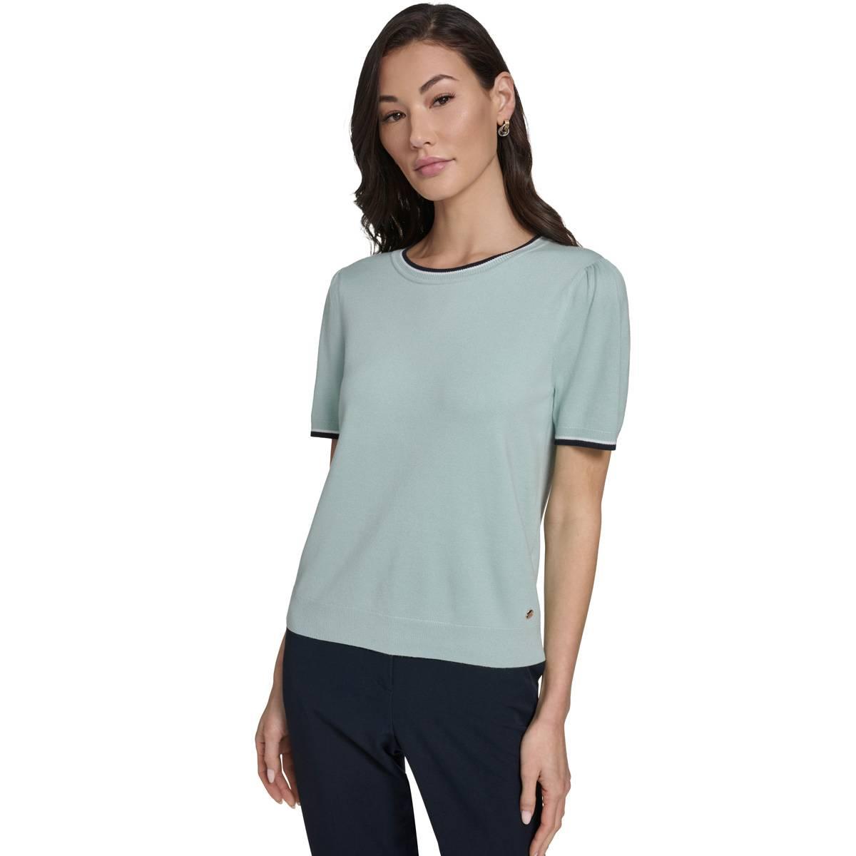 Click here for Womens Tommy Hilfiger Short Puff Sleeve Black Trim... prices