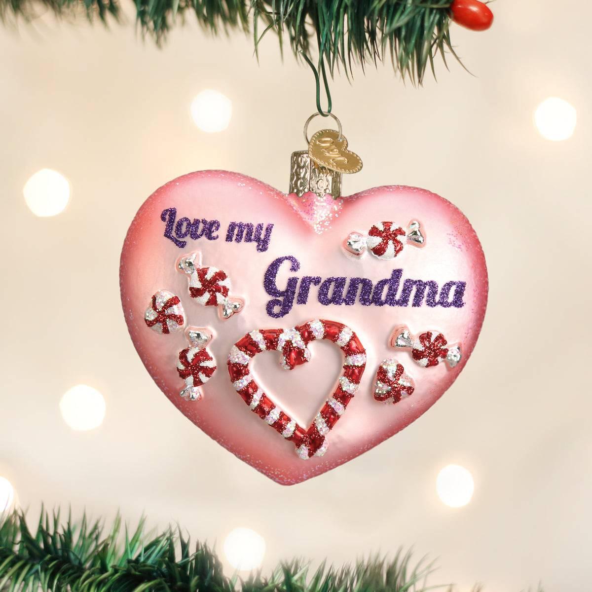 Click here for Old World Christmas Grandma Heart Blown Glass Orna... prices