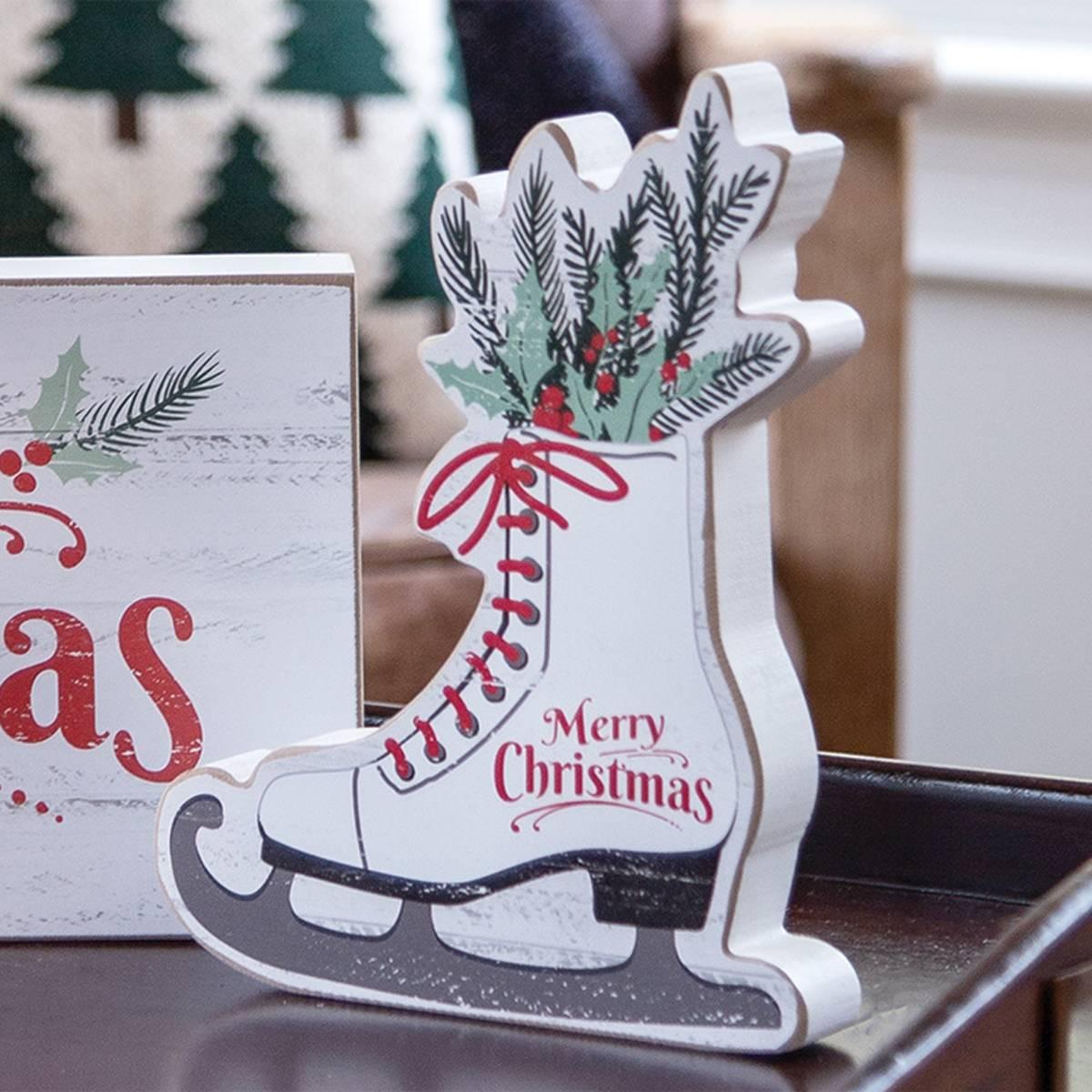 Click here for The Hearthside Collection Merry Christmas Ice Skat... prices