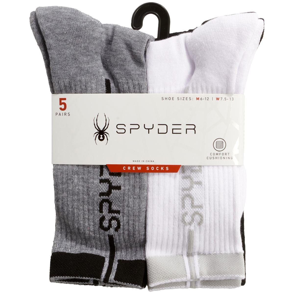 Click here for Mens Spyder 5pk. Crew Socks - Grey / White / Black prices