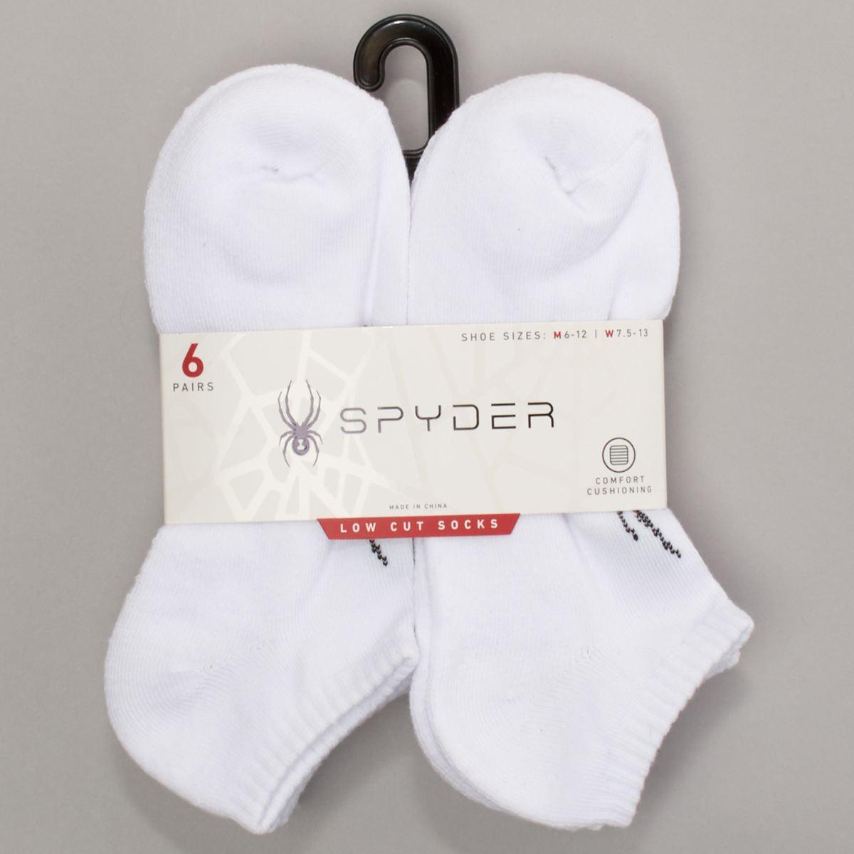 Click here for Mens Spyder 6pk. Mesh Low Cut Socks - White prices