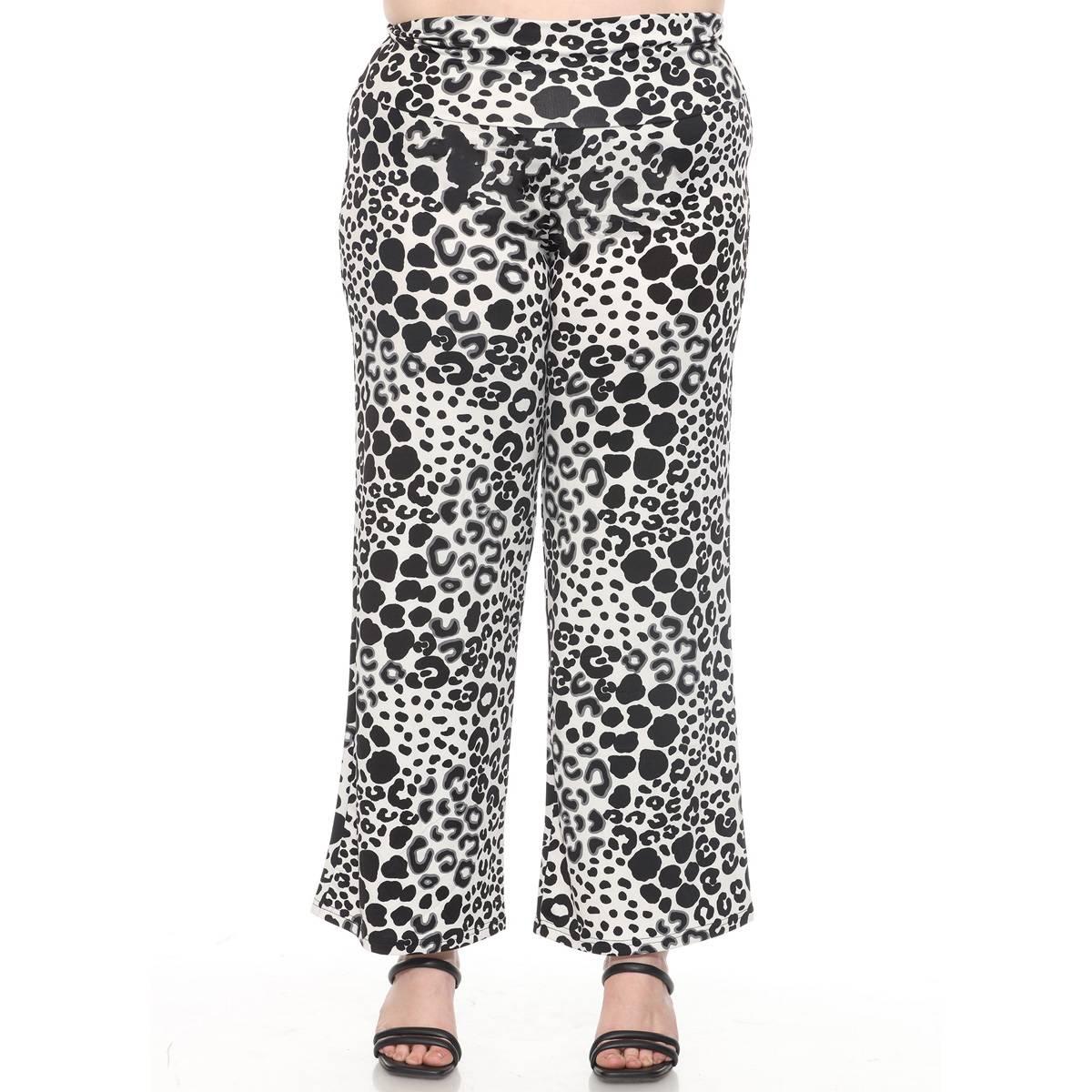 Click here for Plus Size White Mark Big Leopard Print Wide Leg Pa... prices