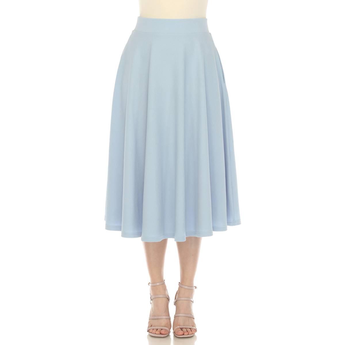 Womens White Mark Flared Midi Skirt with Pockets
