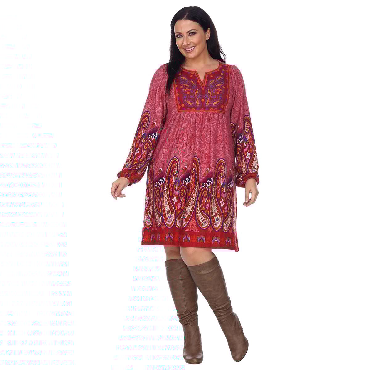 Click here for Plus Size White Mark Apolline Boho Sweater Dress prices