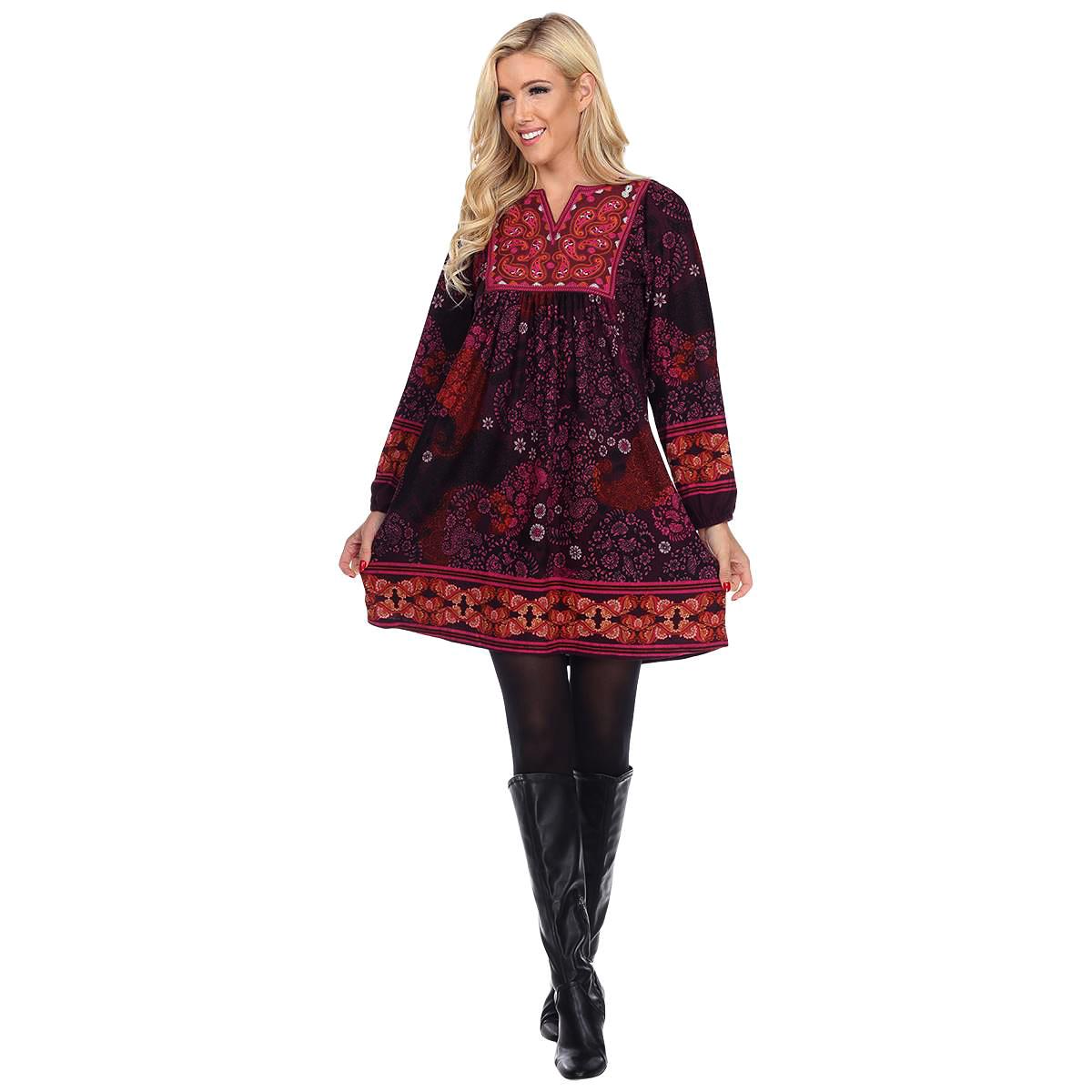 Click here for Womens White Mark Apolline Paisley Embroidered Swe... prices