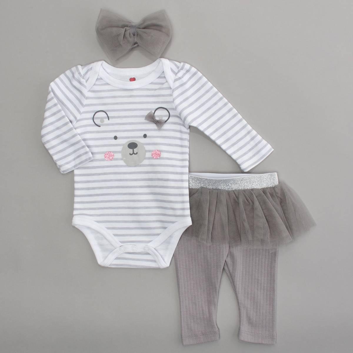 Click here for Baby Girl (3-9M) Mini Hop 3pc. Bear Bodysuit & Tut... prices