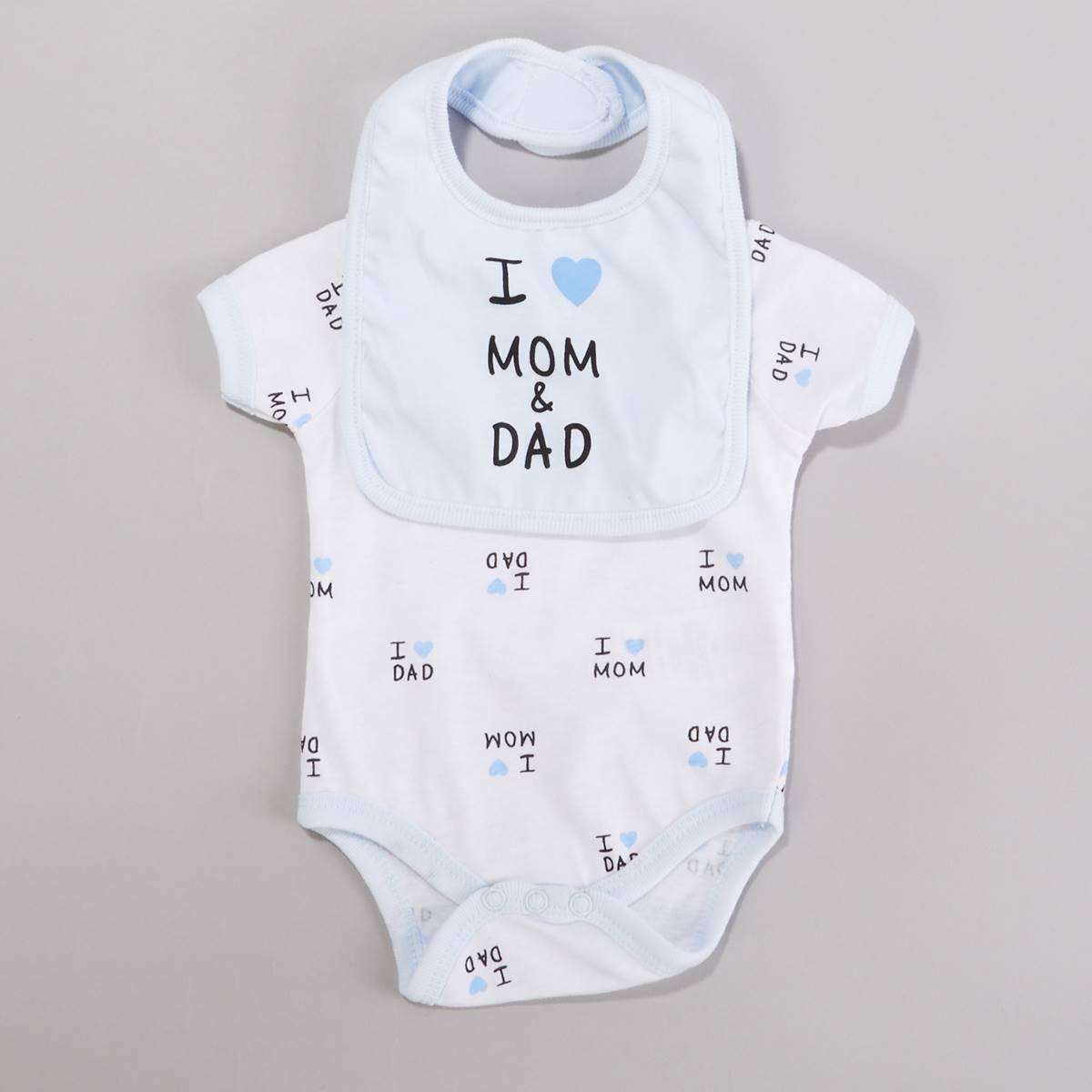 Click here for Baby Boy (NB-9M) Mini Hop I Heart Mom Dad Bodysuit... prices