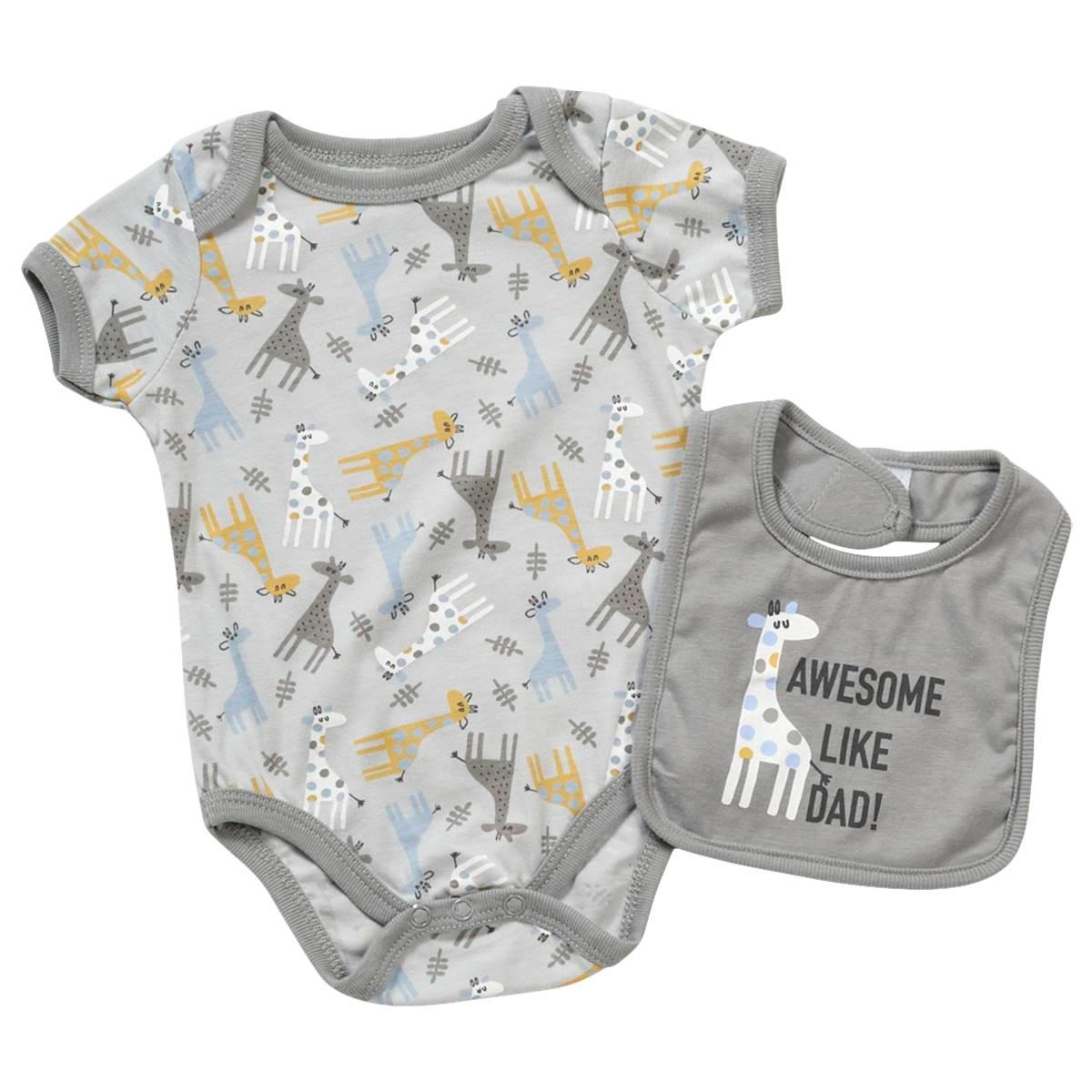 Click here for Baby Boy (NB-9M) Mini Hop Awesome Dad Giraffe Body... prices