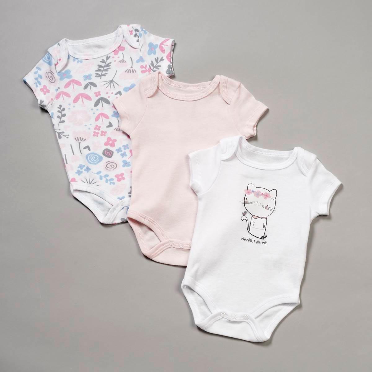 Click here for Baby Girl (NB-9M) Mini Hop 3pk. Kitty Solid & Flor... prices