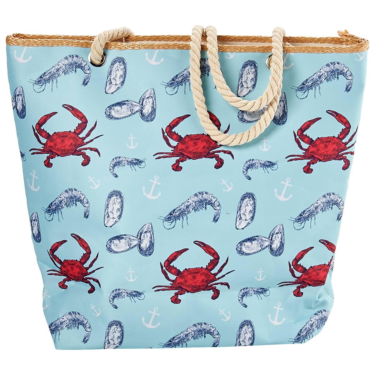 Click here for Renshun Canvas Crab Beach Tote - Blue prices