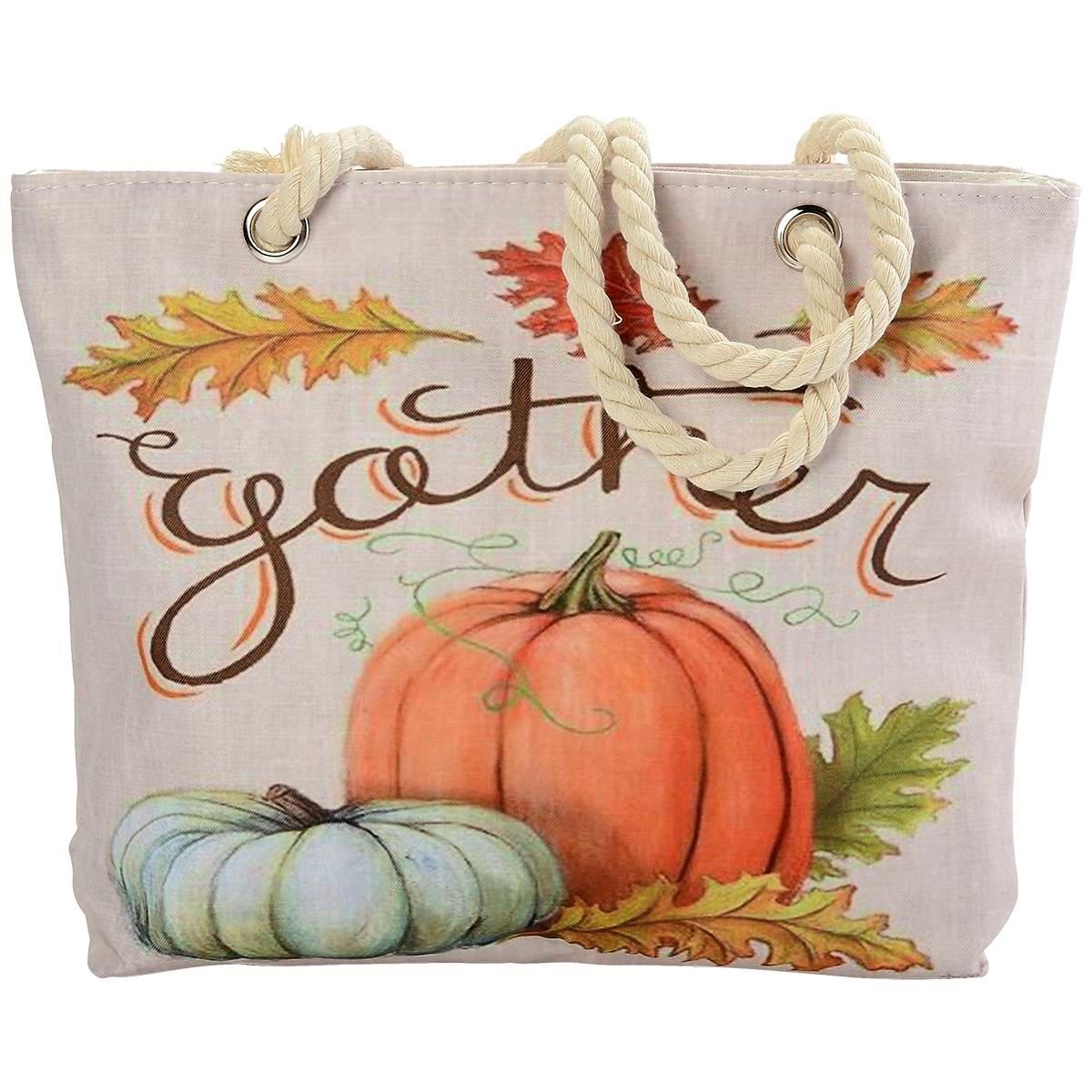 Click here for Renshun Autumn Harvest Fabric Tote with Rope Handl... prices