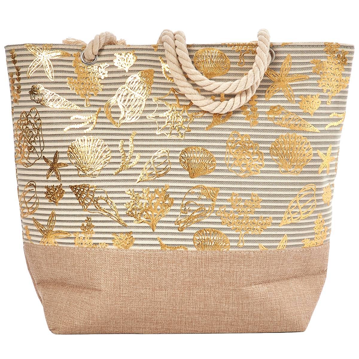 Click here for Renshun Metallic Shells Beach Tote prices