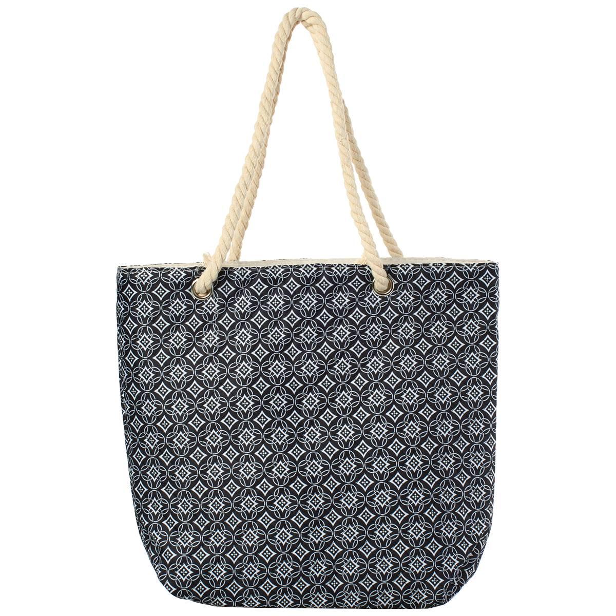 Click here for Renshun Quilted Geometric Tote - Black/White prices