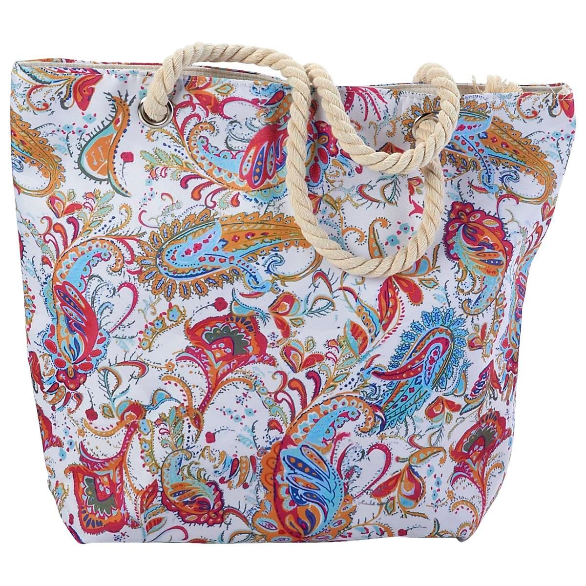 Click here for Renshun Canvas Paisley Tote - Ivory prices