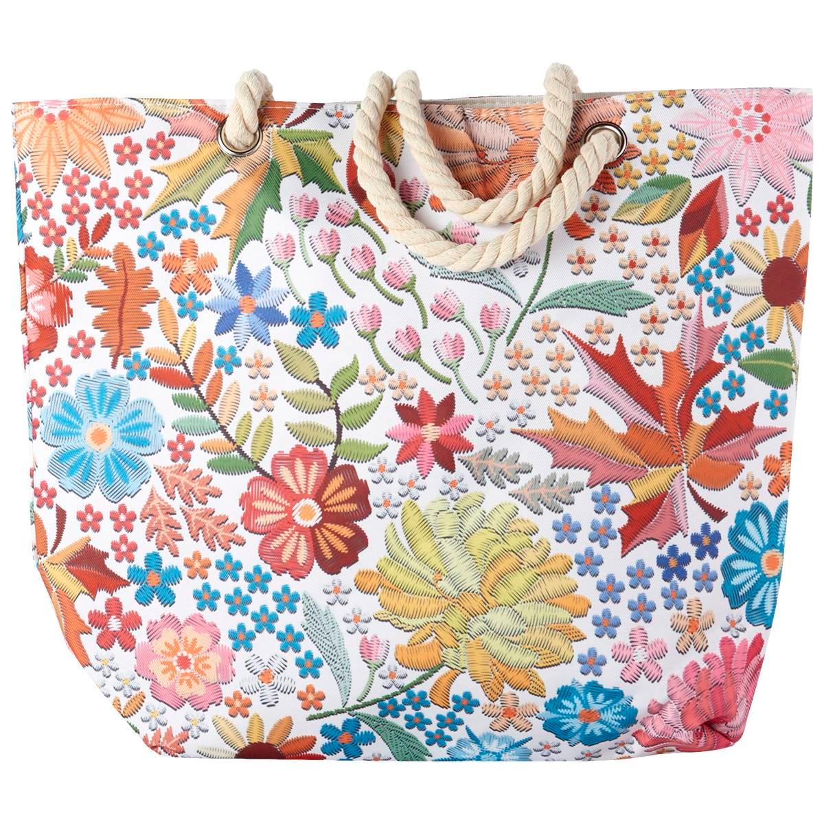 Click here for Renshun 3D Stitch Floral Canvas Tote prices
