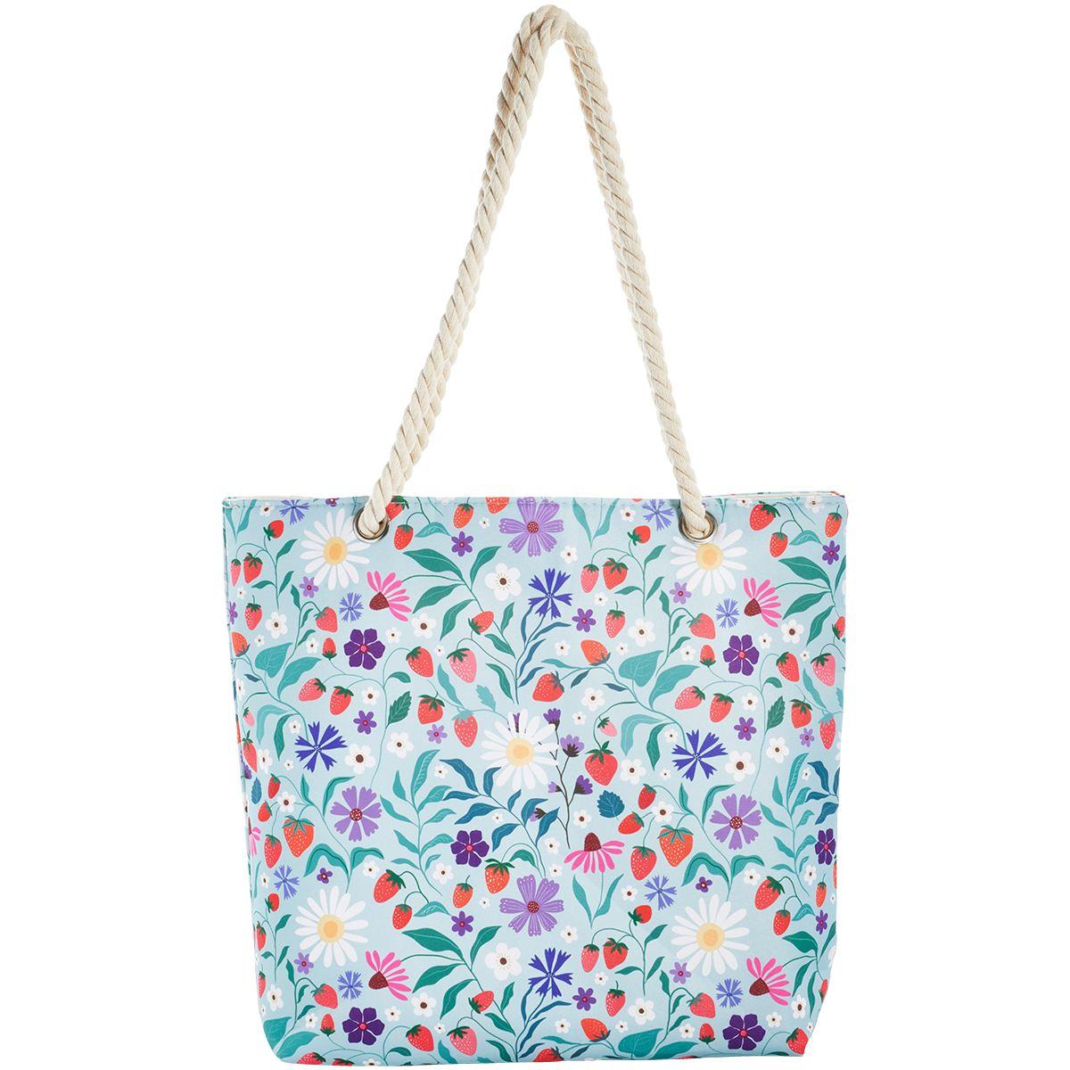 Click here for Renshun Floral Rope Handle Strawberry Tote prices