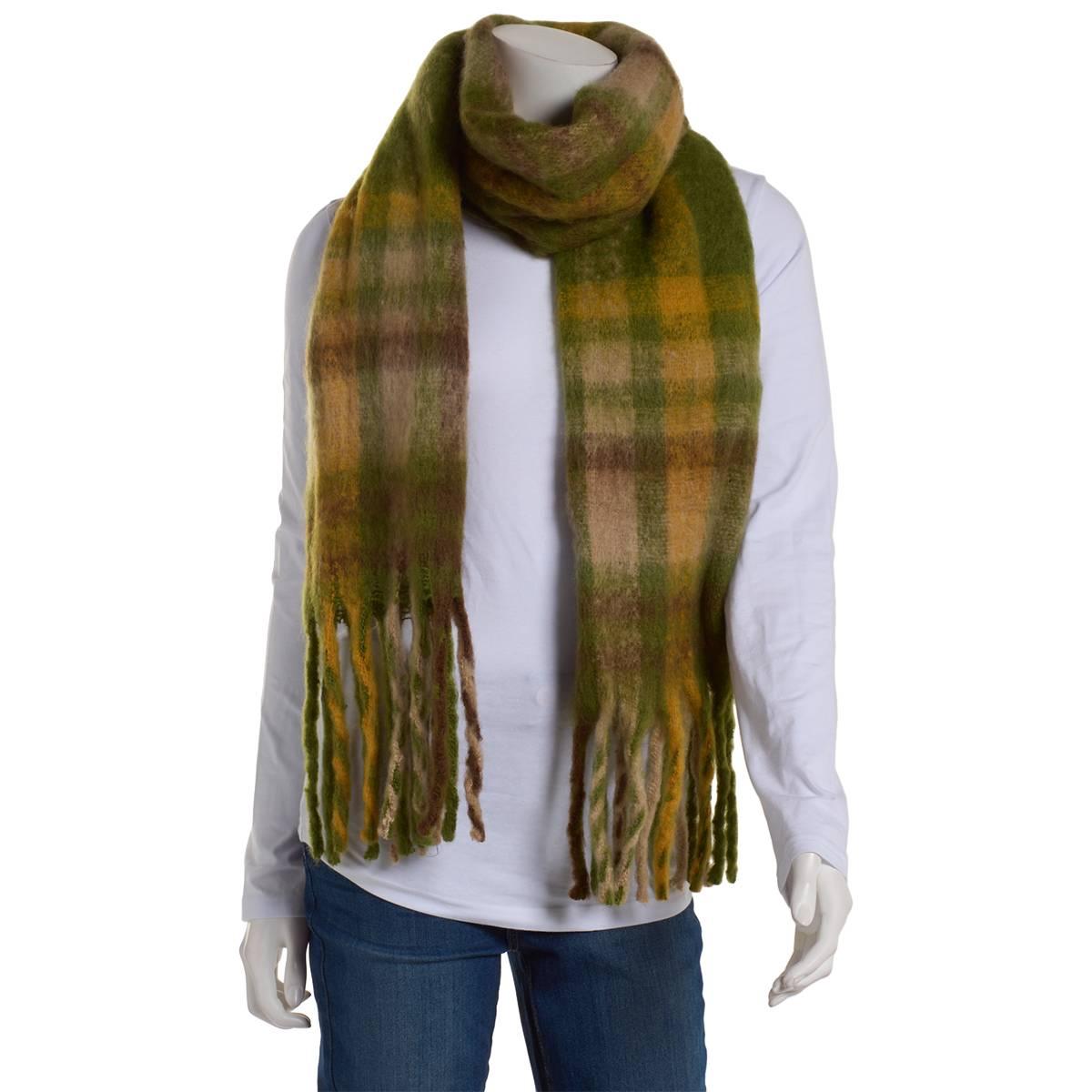 Click here for Womens Renshun Plush Blanket Scarf w/Noodle Fringe... prices