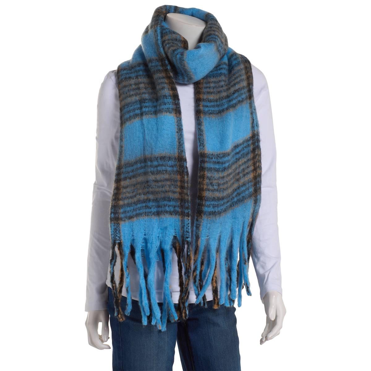 Click here for Womens Renshun Plaid Blanket Scarf w/ Noodle Fring... prices