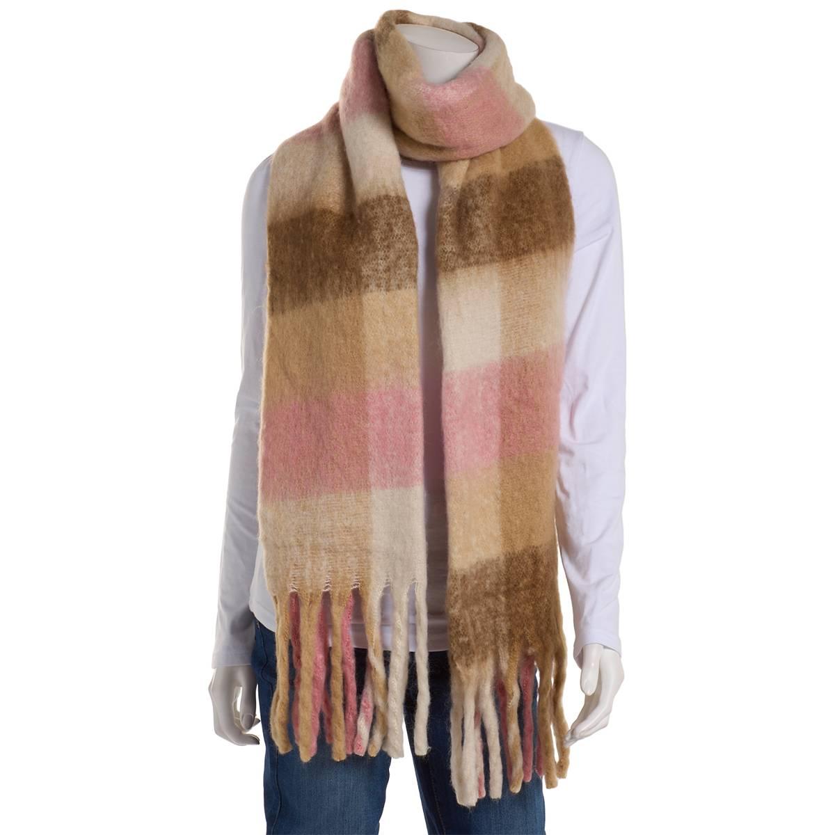 Click here for Womens Renshun Plaid Blanket Scarf w/Noodle Fringe... prices