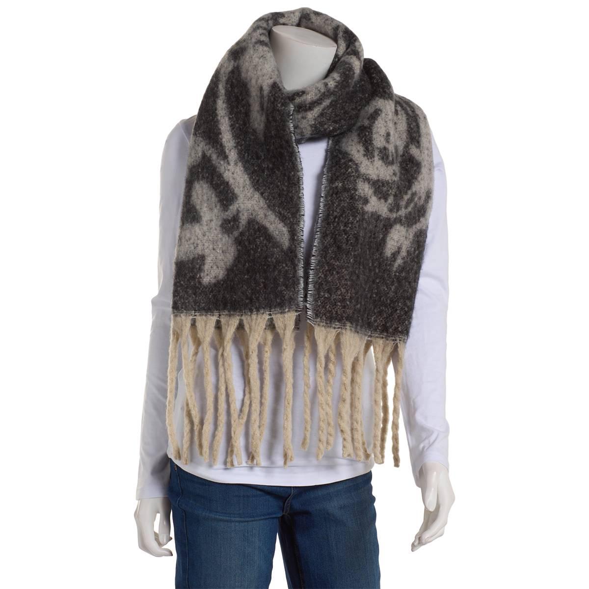 Click here for Womens Renshun Floral Blanket Scarf with Noodle Fr... prices