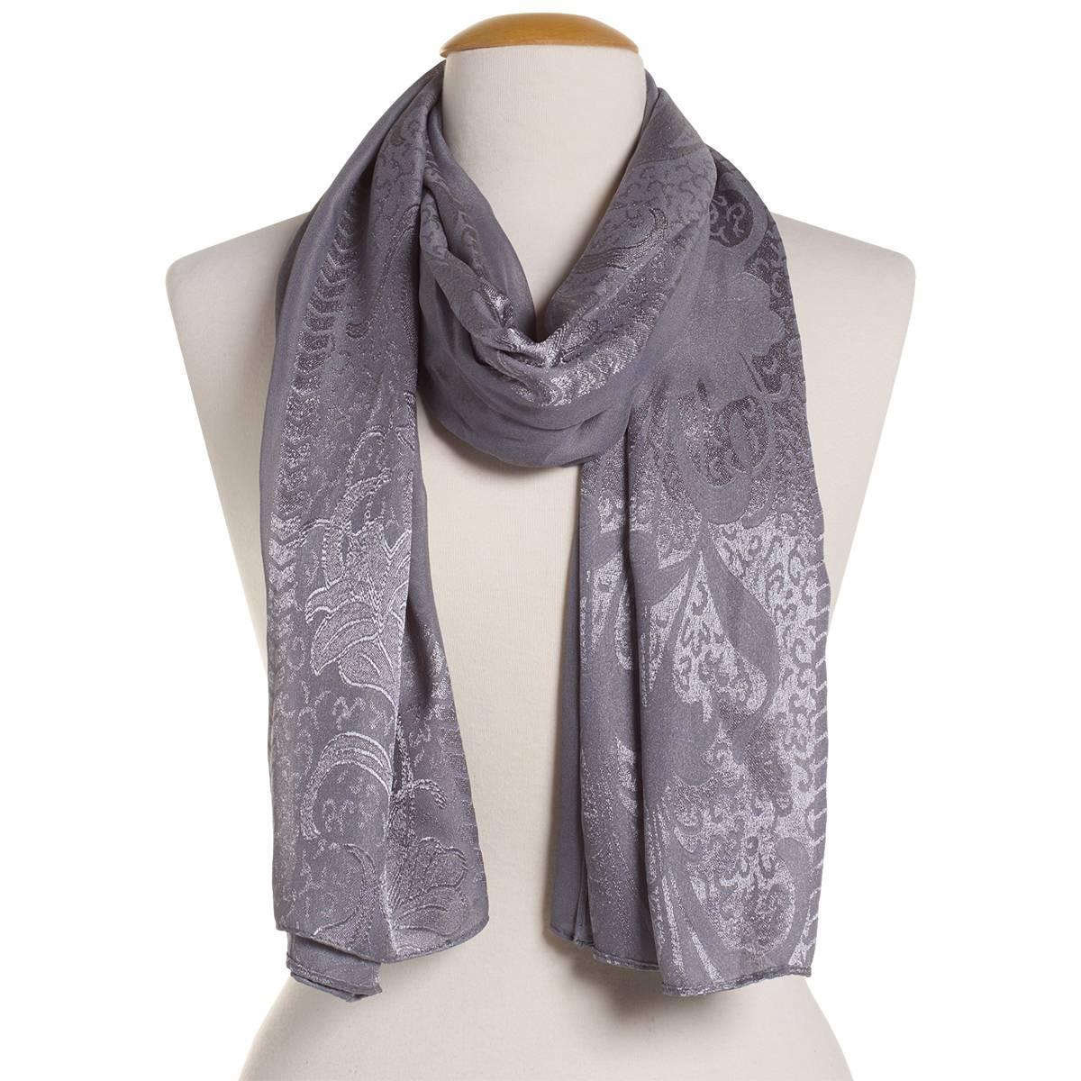 Click here for Womens Renshun Solid Pashmina Oblong Scarf - Grey prices