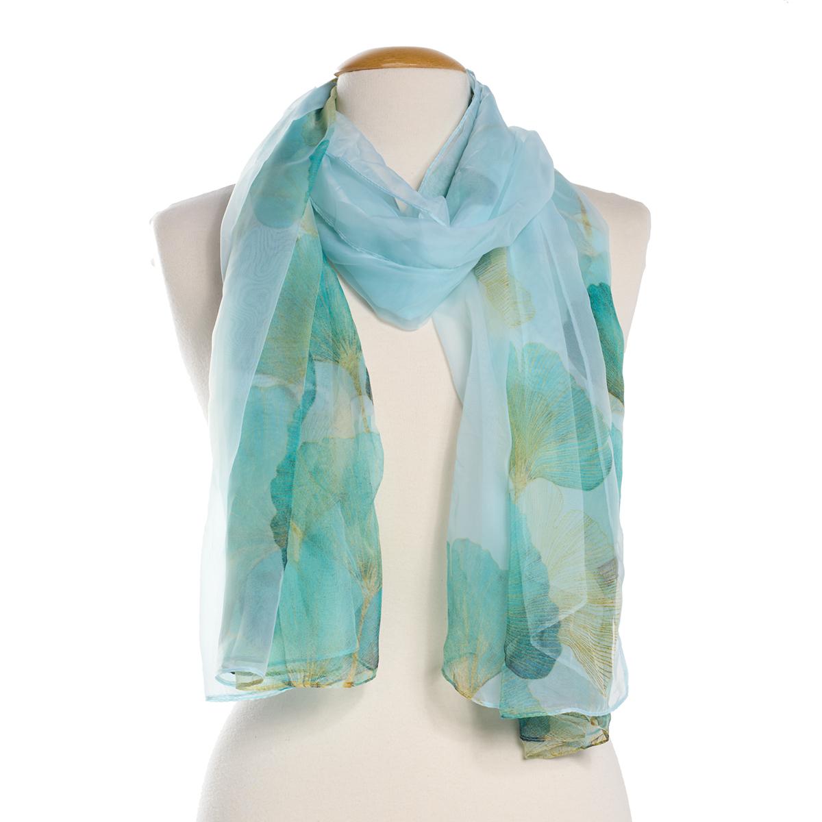Click here for Womens Renshun Teal Floral Oblong Scarf prices