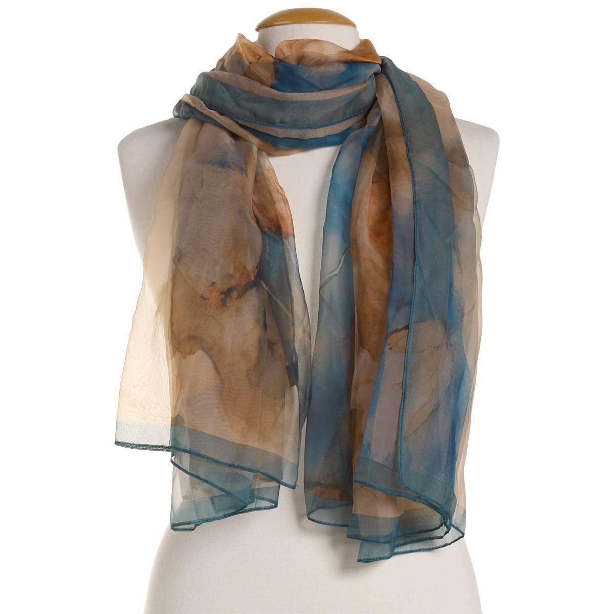 Click here for Womens Renshun Muted Silky Chiffon Oblong Scarf prices