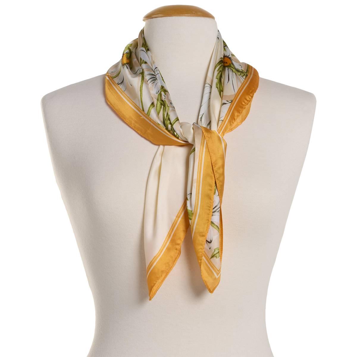 Click here for Womens Renshun Daisy Silky Square Scarf prices