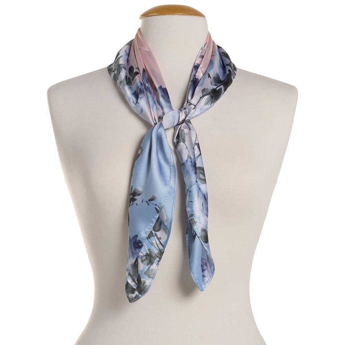 Click here for Womens Renshun Pretty Floral Silky Square Scarf prices