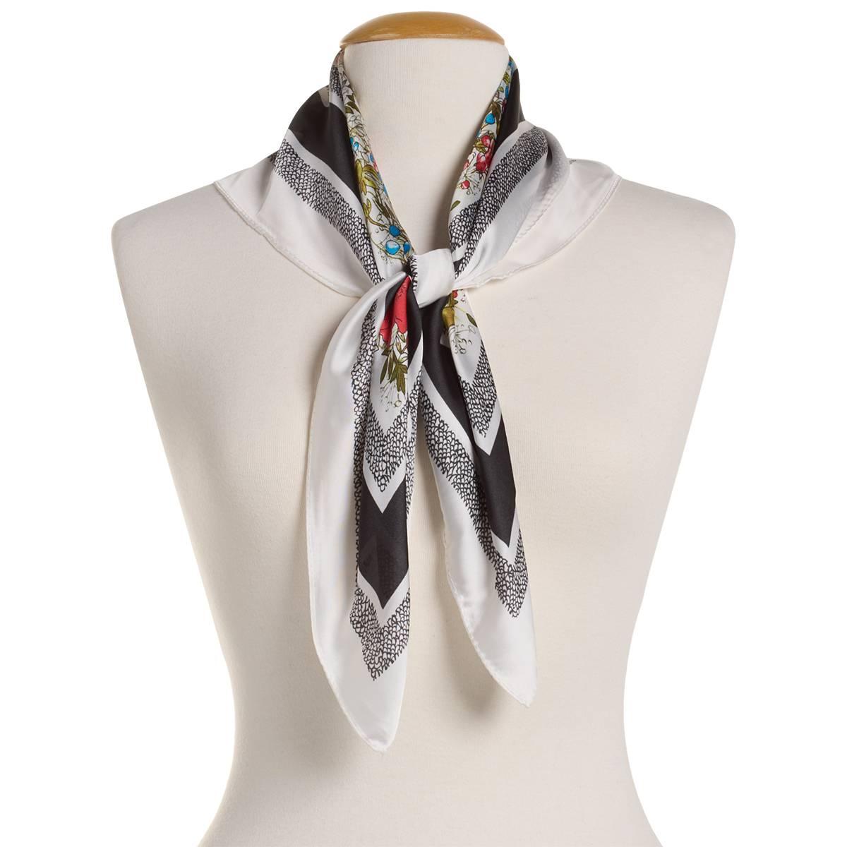 Click here for Womens Renshun Floral Silky Square Scarf - Multi prices