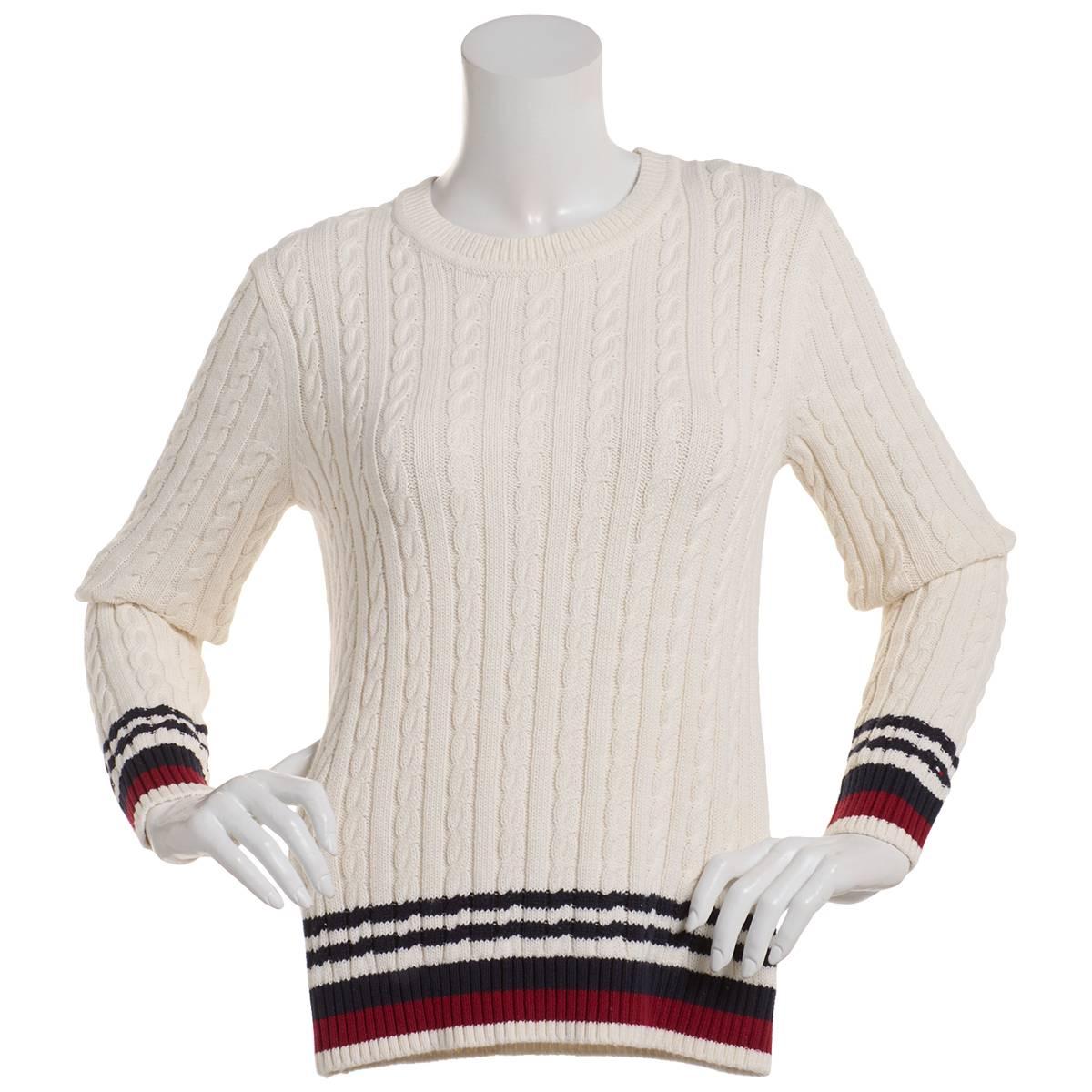 Click here for Womens Tommy Hilfiger Cable Knit Crew Neck Leila S... prices