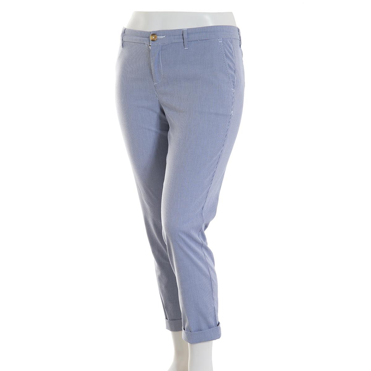 Womens Tommy Hilfiger Hampton Chino Striped Ankle Pants