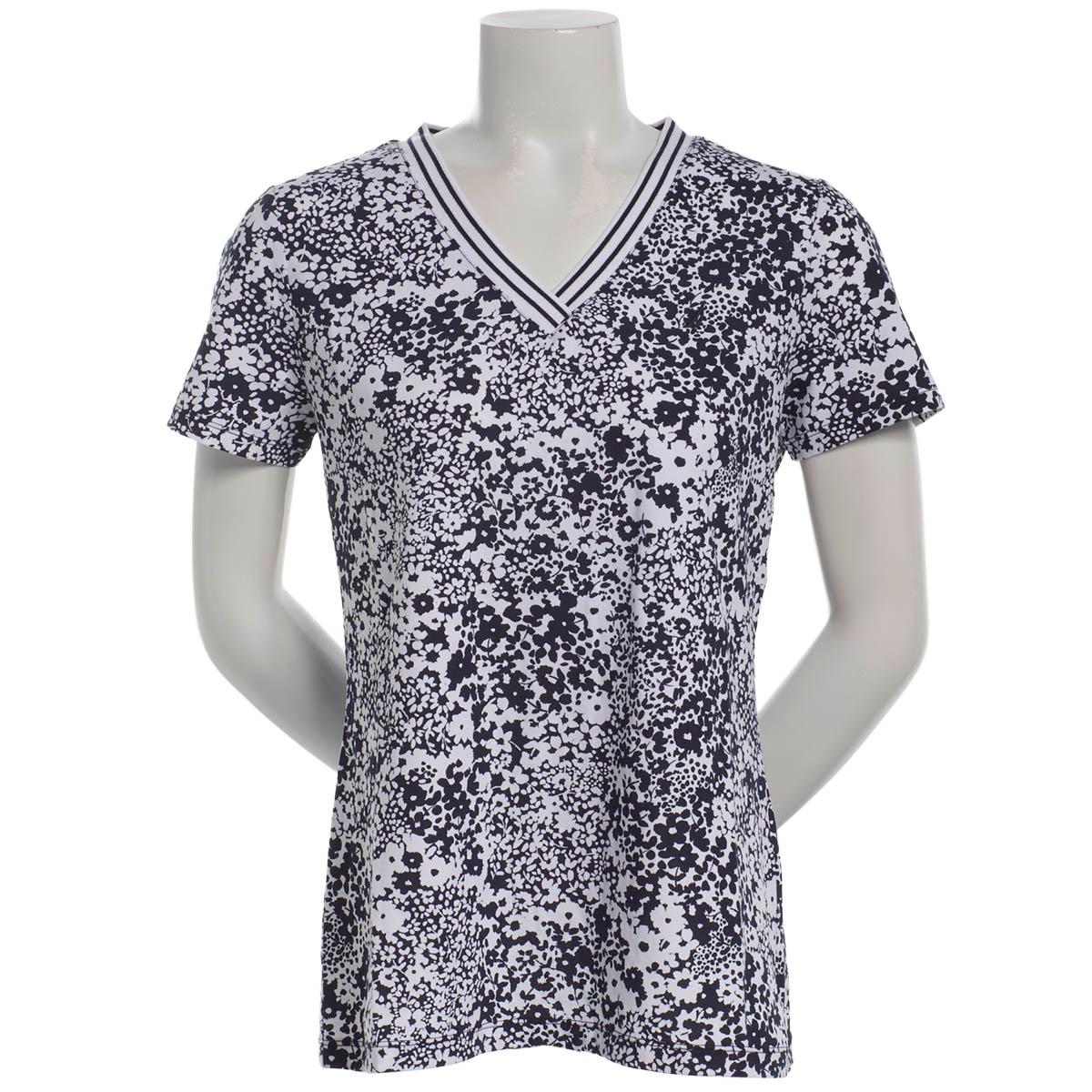 Click here for Womens Nautica Short Sleeve Shadow Floral Stripe T... prices