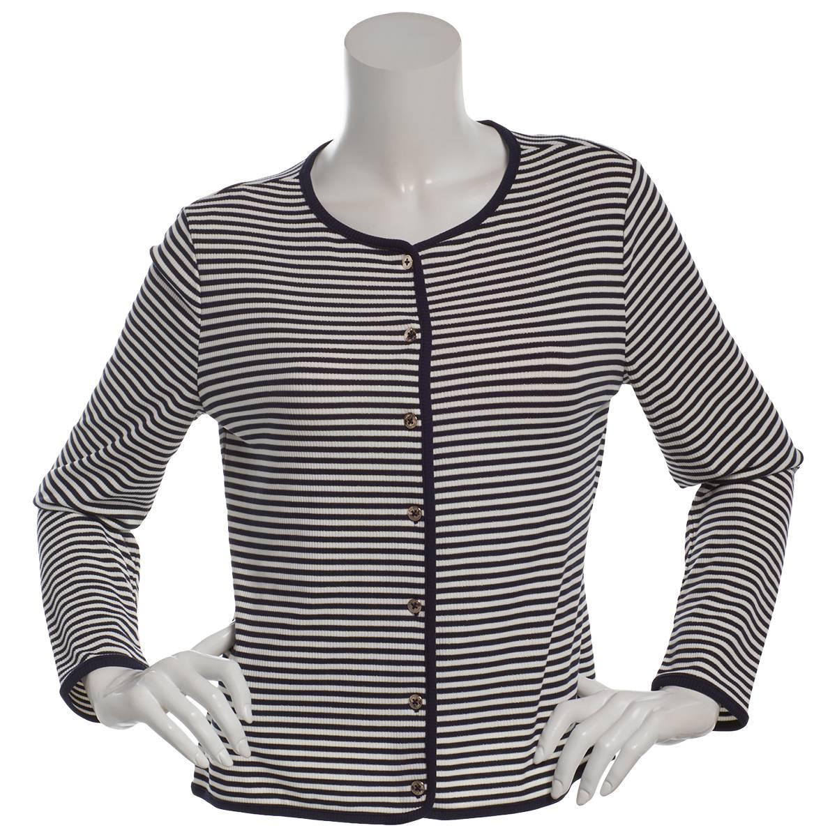 Click here for Womens Nautica Long Sleeve Stripe Rib Cardigan prices