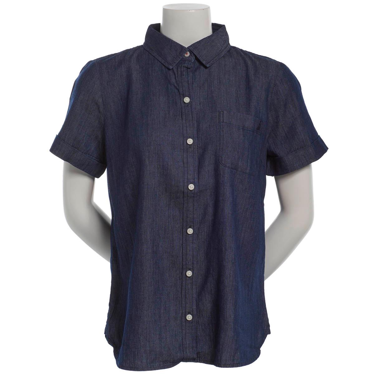 Click here for Womens Nautica Chambray Camp Button Down prices