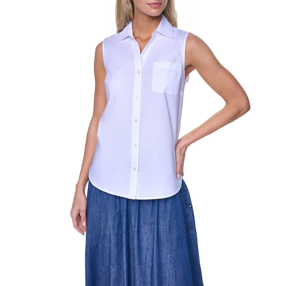 Click here for Womens Nautica Sleeveless Solid Casual Button Down prices