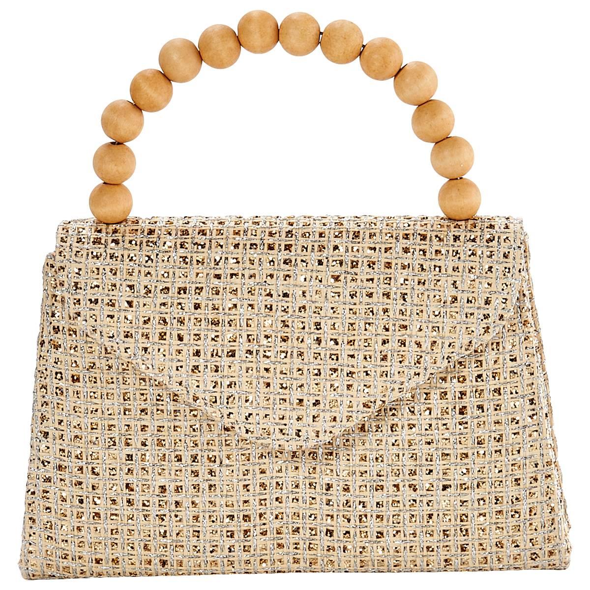Click here for DMargeaux Sparkle Straw Top Handle Evening Bag prices