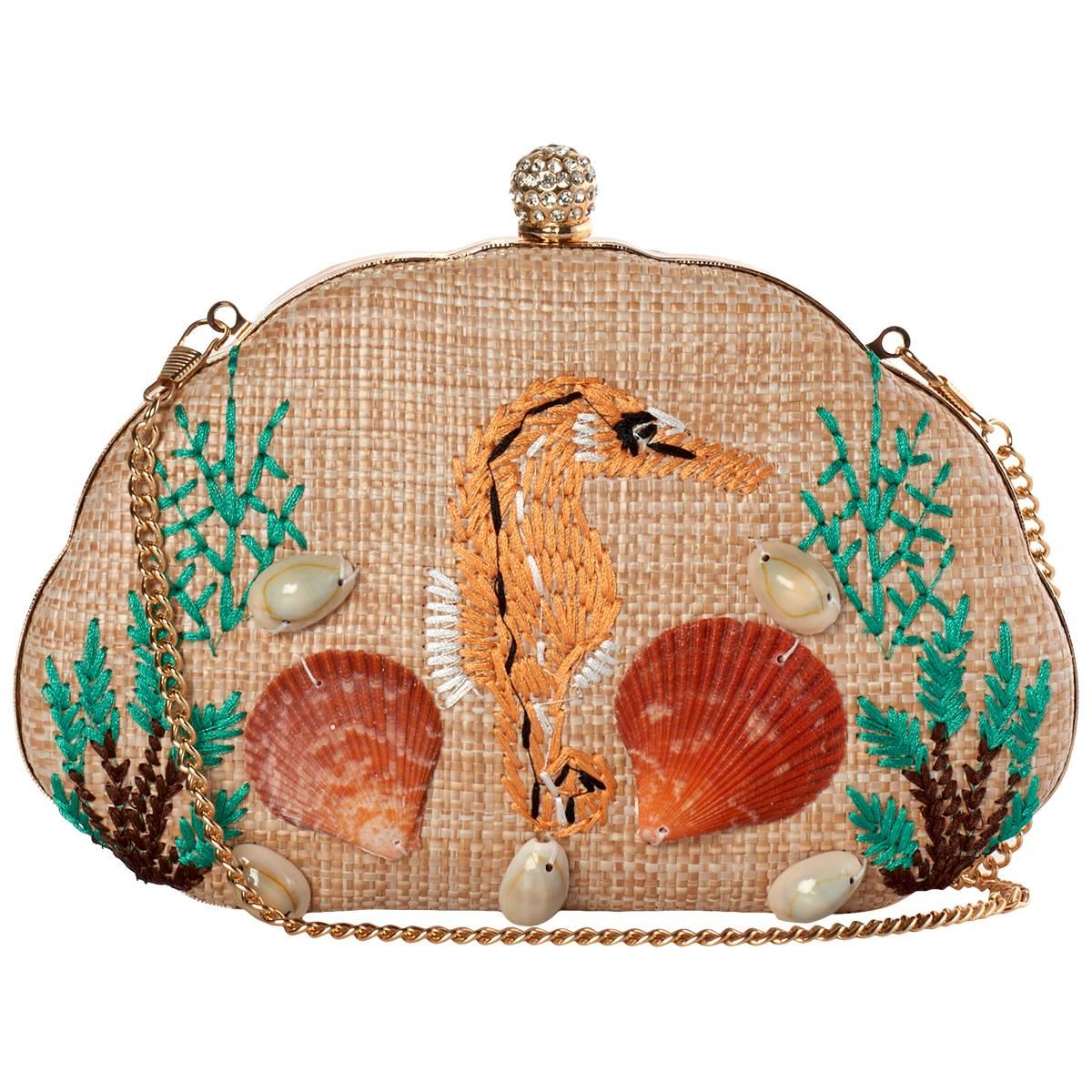 Click here for DMargeaux Sea Horse Stitch Clutch with Chain prices