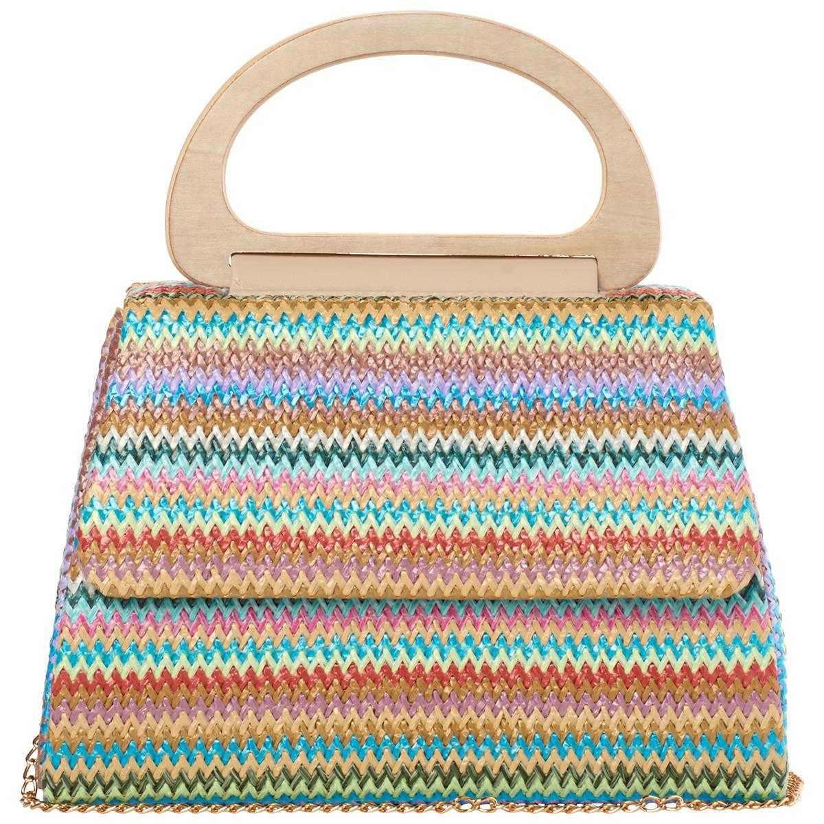 Click here for DMargeaux Bright Straw Stripes Evening Bag prices