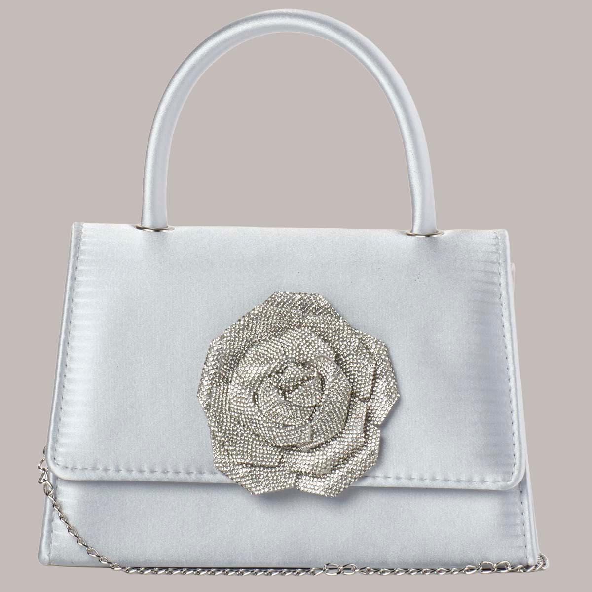 Click here for DMargeaux Rhinestone Flower Clutch w/ Chain prices