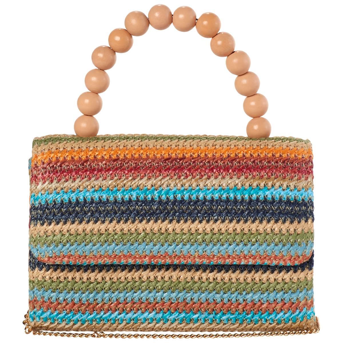 Click here for DMargeaux Straw Flap Stripe Satchel prices
