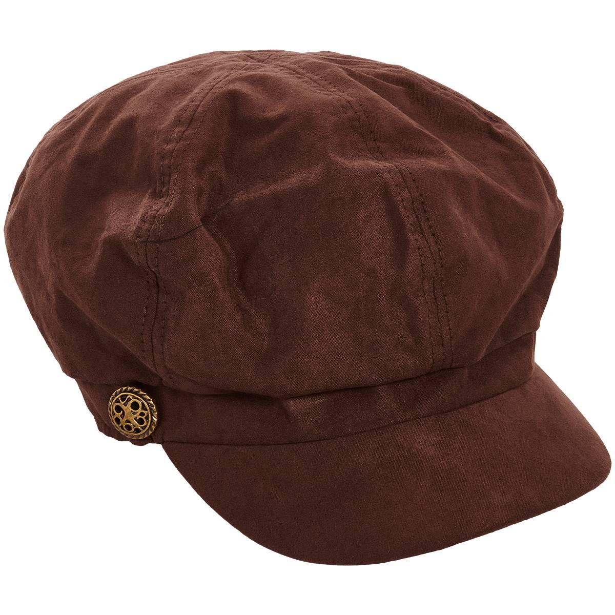 Click here for Womens Madd Hatter Solid Faux Suede Newsboy Hat prices