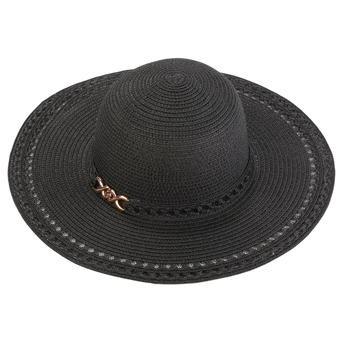 Click here for Womens Madd Hatter Solid Large Brim Metal Charm St... prices