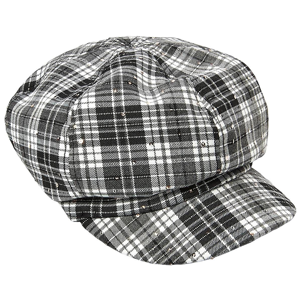 Click here for Womens Madd Hatter Black & White News Boy Cabby Ha... prices