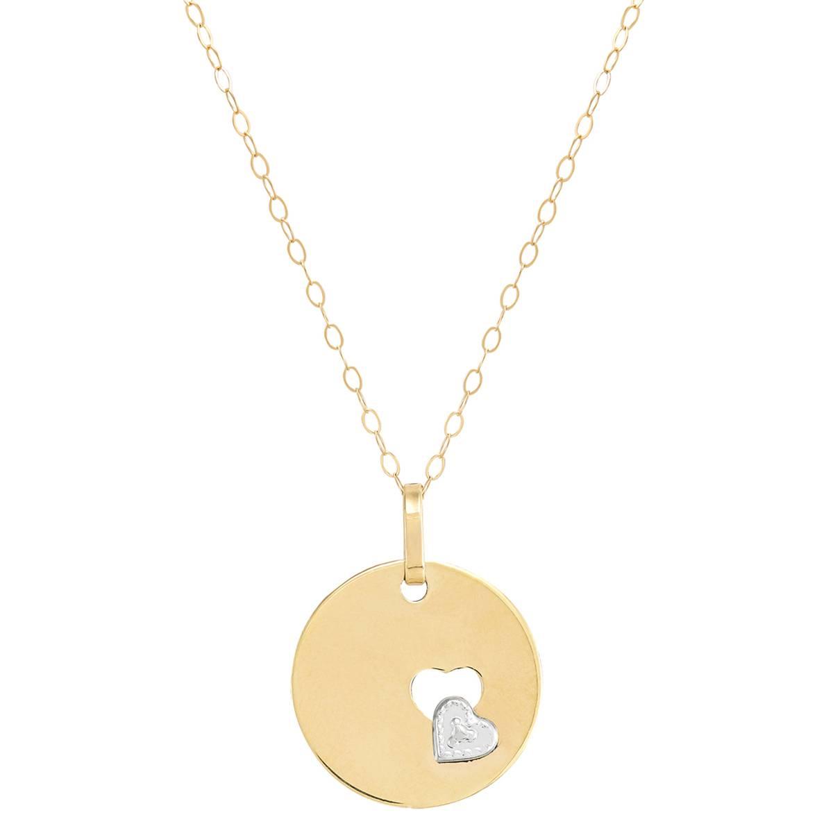 Click here for Gold Classics(tm) Two-Tone Disk with Cut-Out Heart... prices